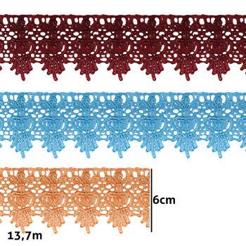 Guipir: Renda Guipir Importado de Poliéster Colorido